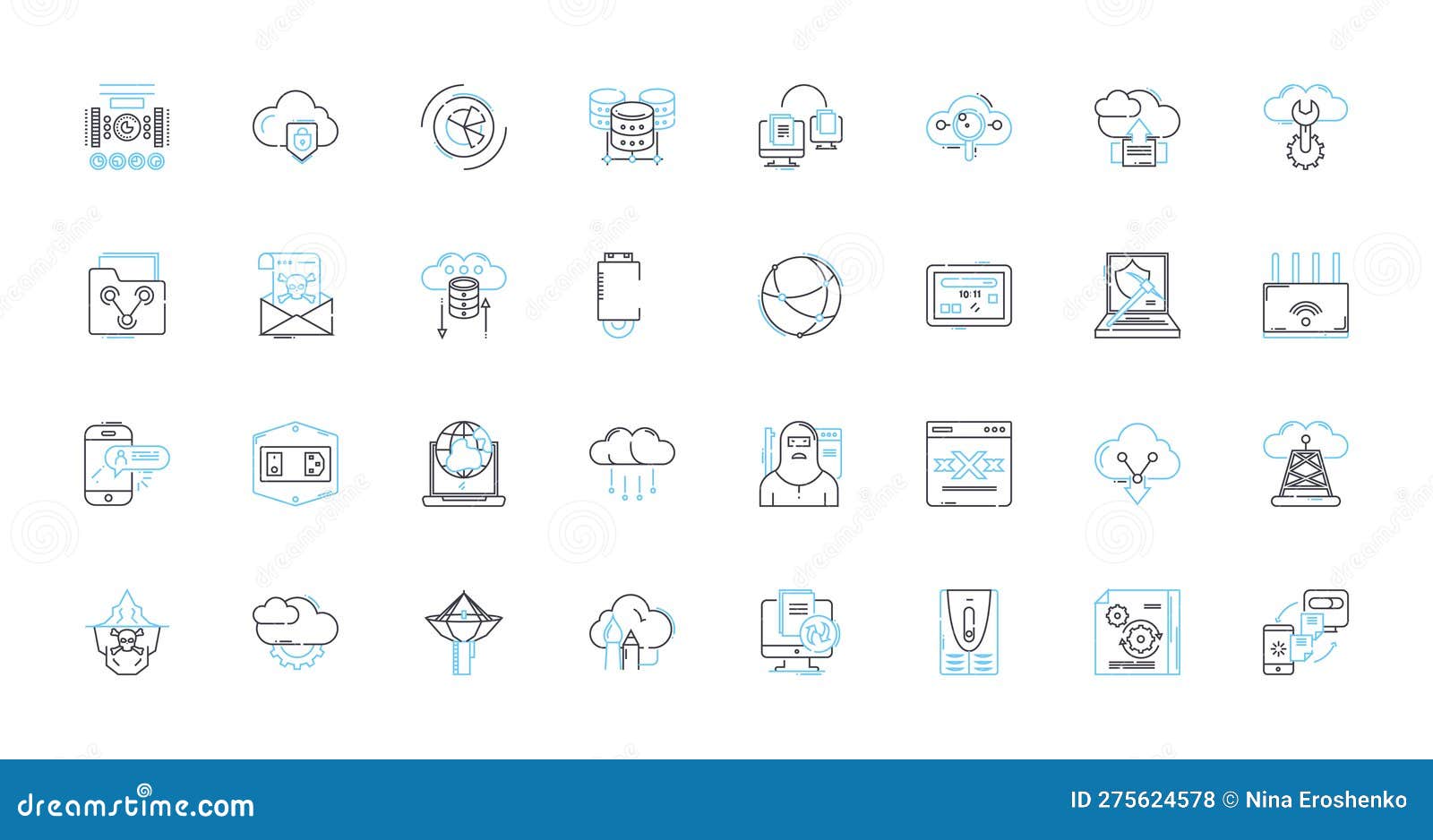 3d Modelling Linear Icons Set Rendering Sculpting Texturing Animation Modeling Rigging