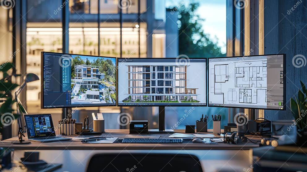 A Virtual Design Studio with Various Renderings of Architectural Plans ...