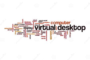 Virtual Desktop Word Cloud Concept Stock Illustration - Illustration of ...