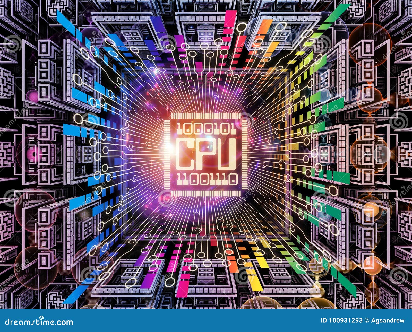 Virtual Digital Processor stock illustration. Illustration of backdrop ...
