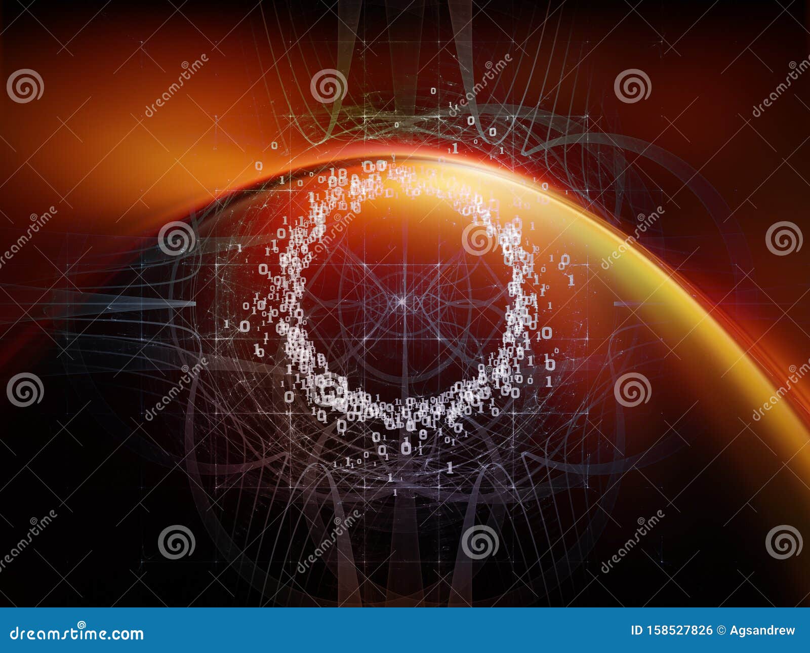 Virtual Digital World stock illustration. Illustration of numeration ...