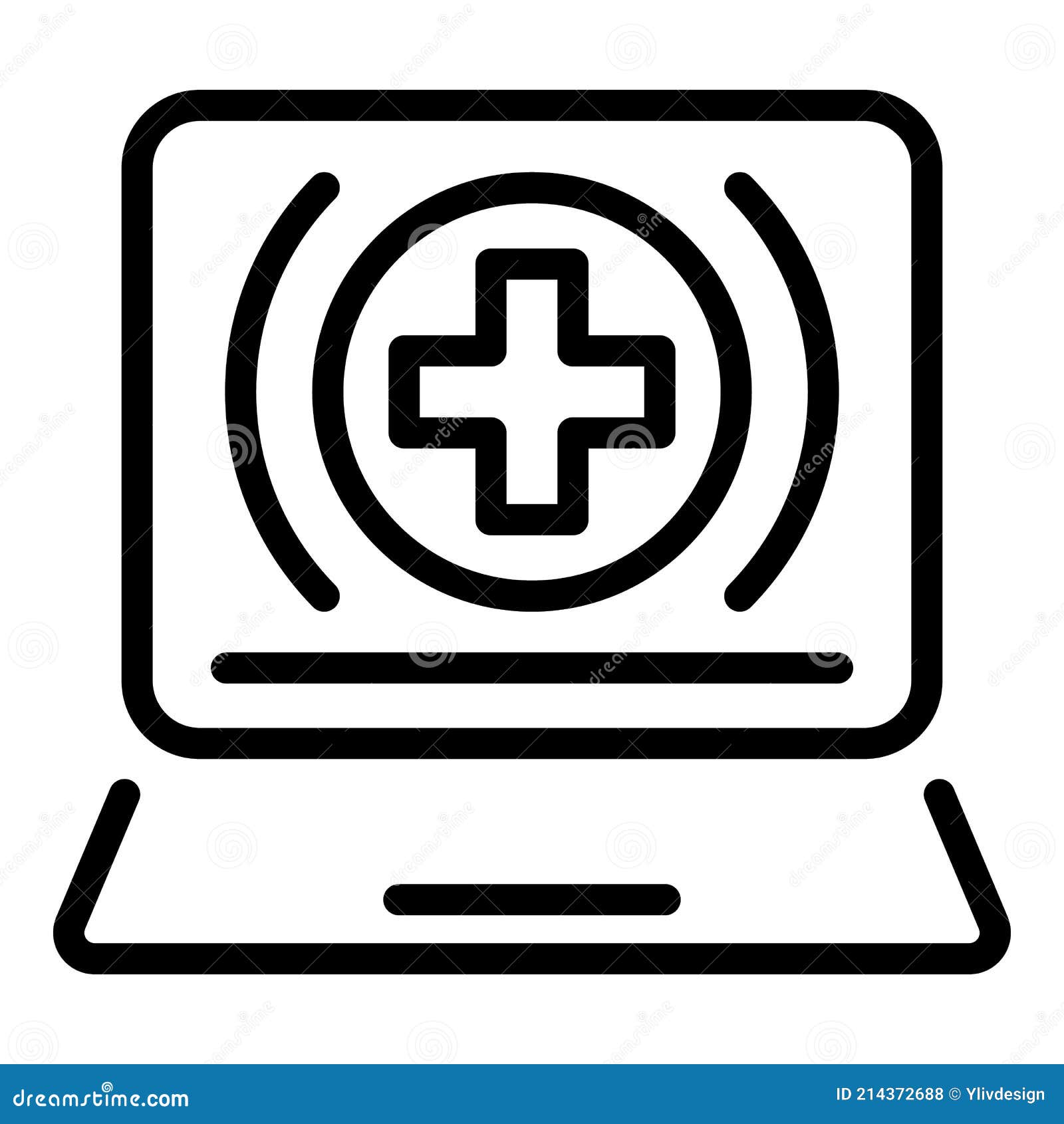 Virtual Doctor Icon, Outline Style Stock Vector - Illustration of ...