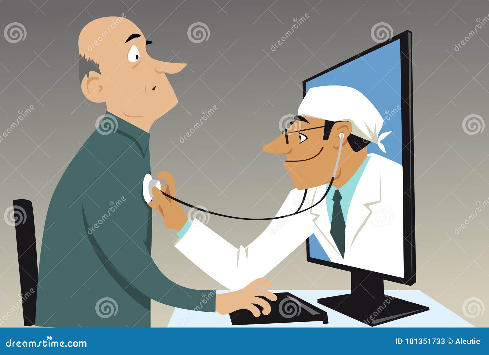 Virtual doctor visit stock vector. Illustration of online - 101351733