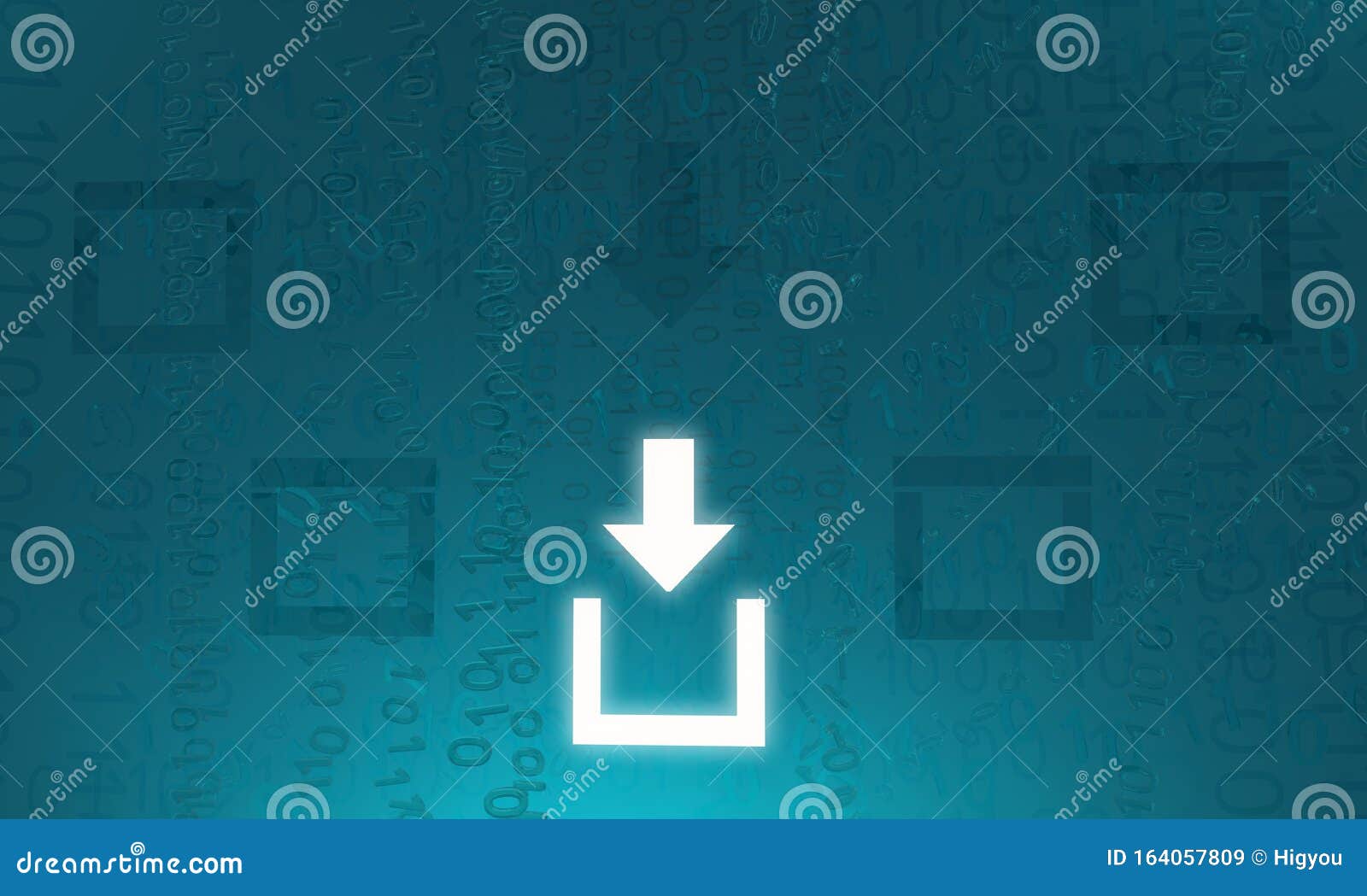Virtual Download Box Active Stock Illustration - Illustration of system ...