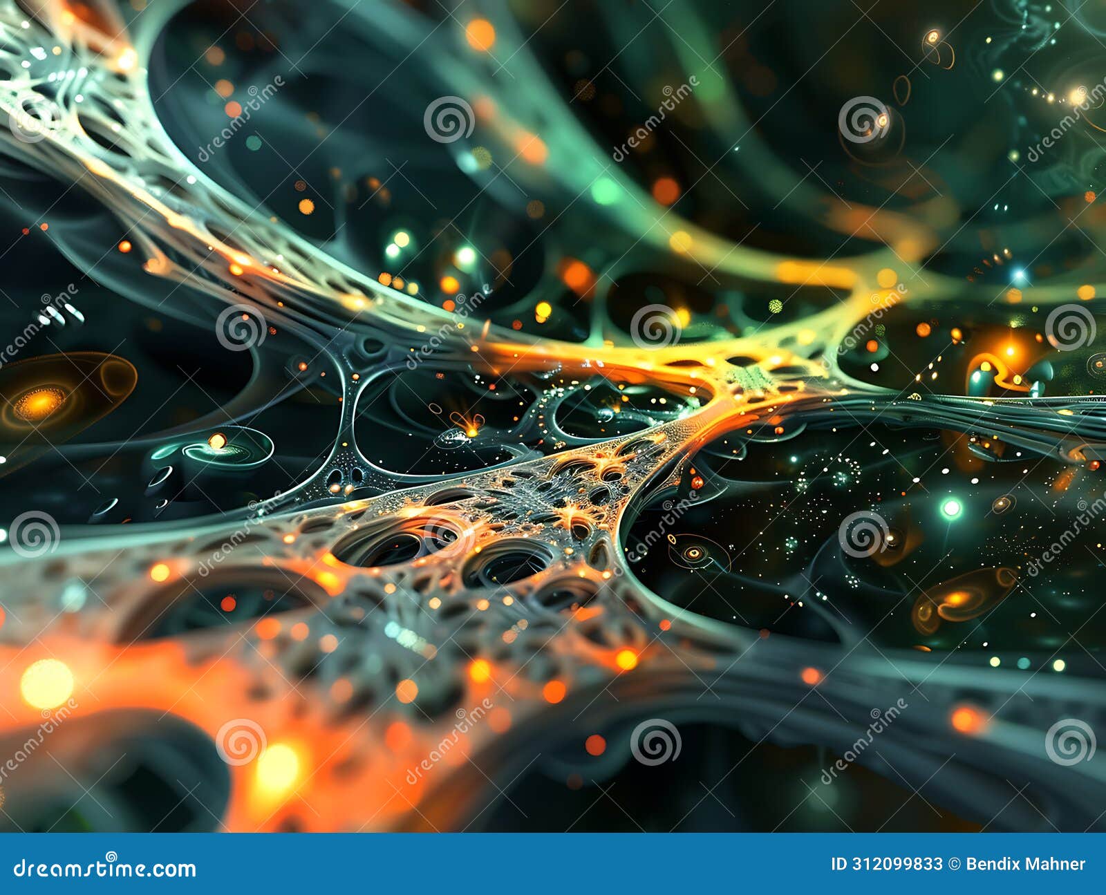 Virtual Ecosystem: Ethereal Abstract Background with Ever-Changing ...