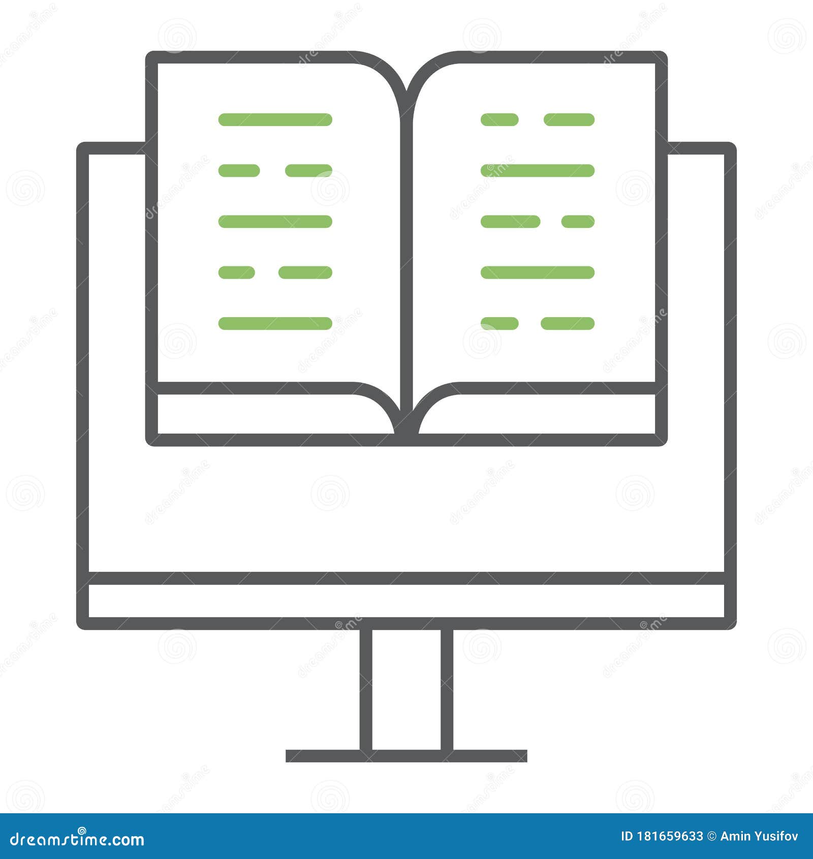 Virtual Education Color Line Icon, Education and School, Online ...