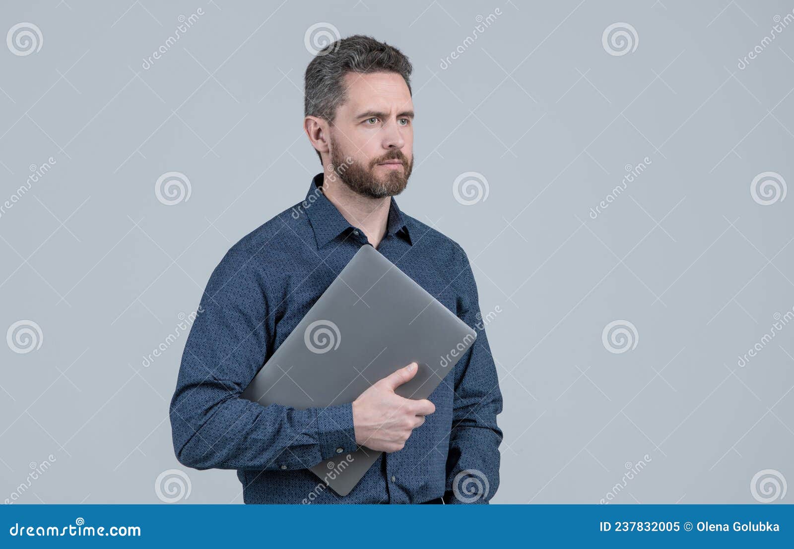 Virtual Employee Hold Portable Laptop Computer for Working Online ...