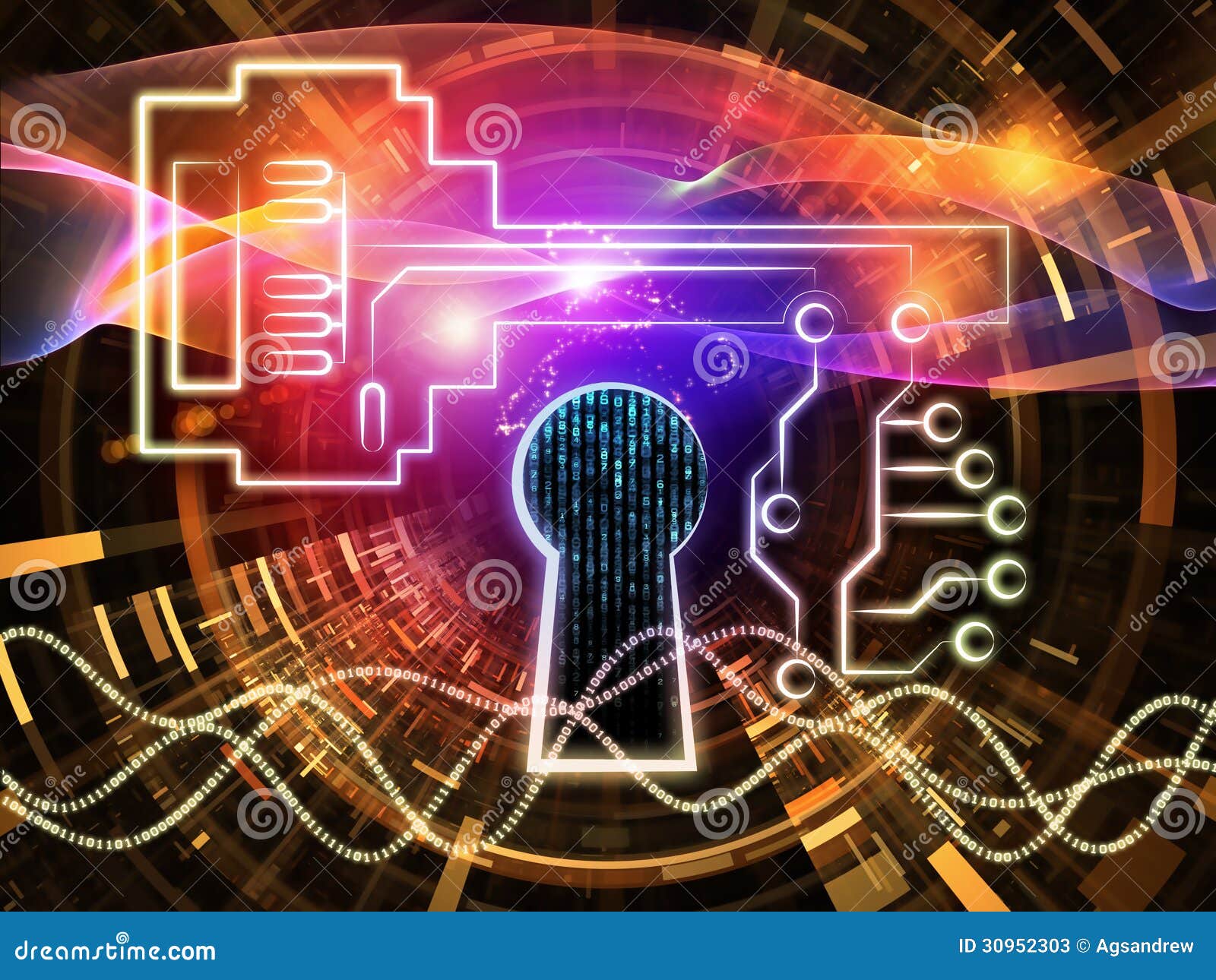 Virtual Encryption stock illustration. Illustration of network - 30952303