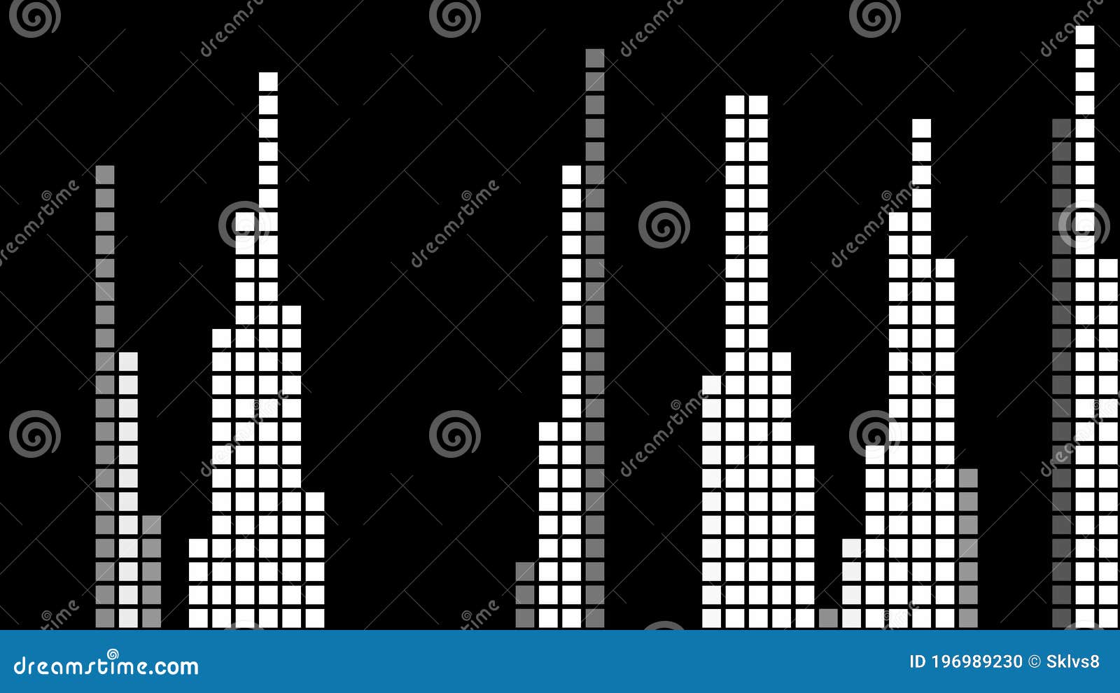 Virtual Equalizer. Vertical Columns of Black and White Squares, Dynamic ...