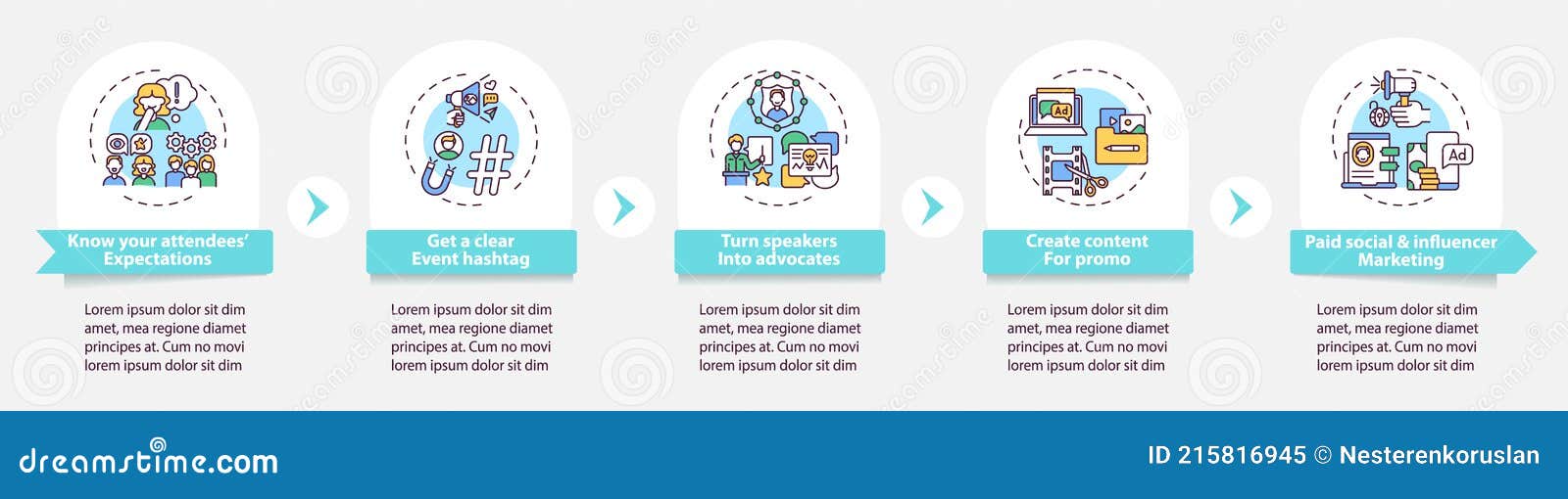 Virtual Event Marketing Vector Infographic Template Stock Vector ...