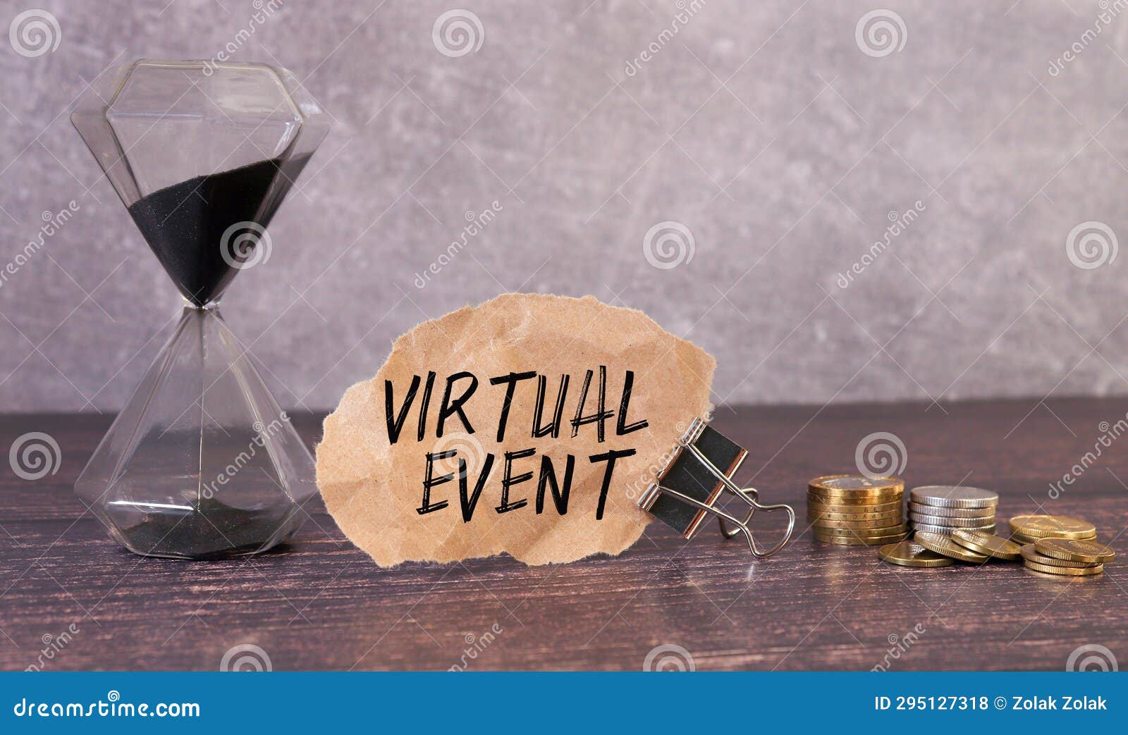 VIRTUAL EVENT. Text on Sticker and Charts Stock Illustration ...
