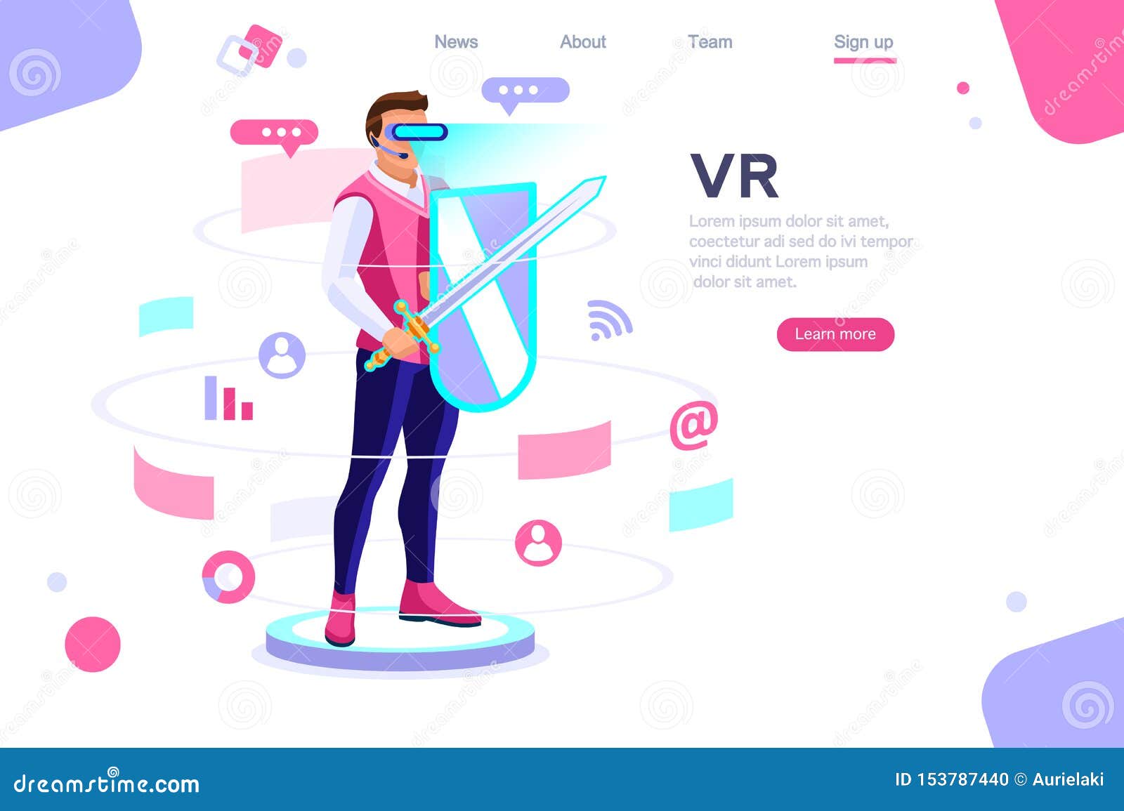 Virtual Experience View Game Cyberspace Stock Vector - Illustration of ...