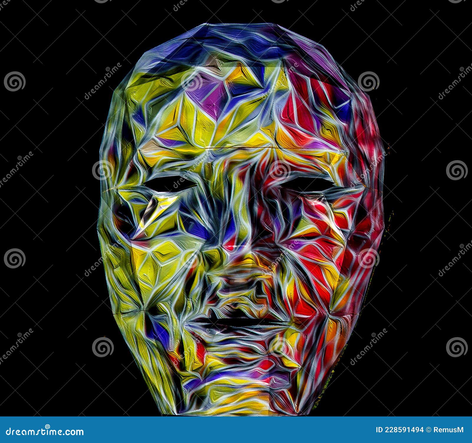 Virtual Face, with Fiberglass Texture. Stock Illustration ...