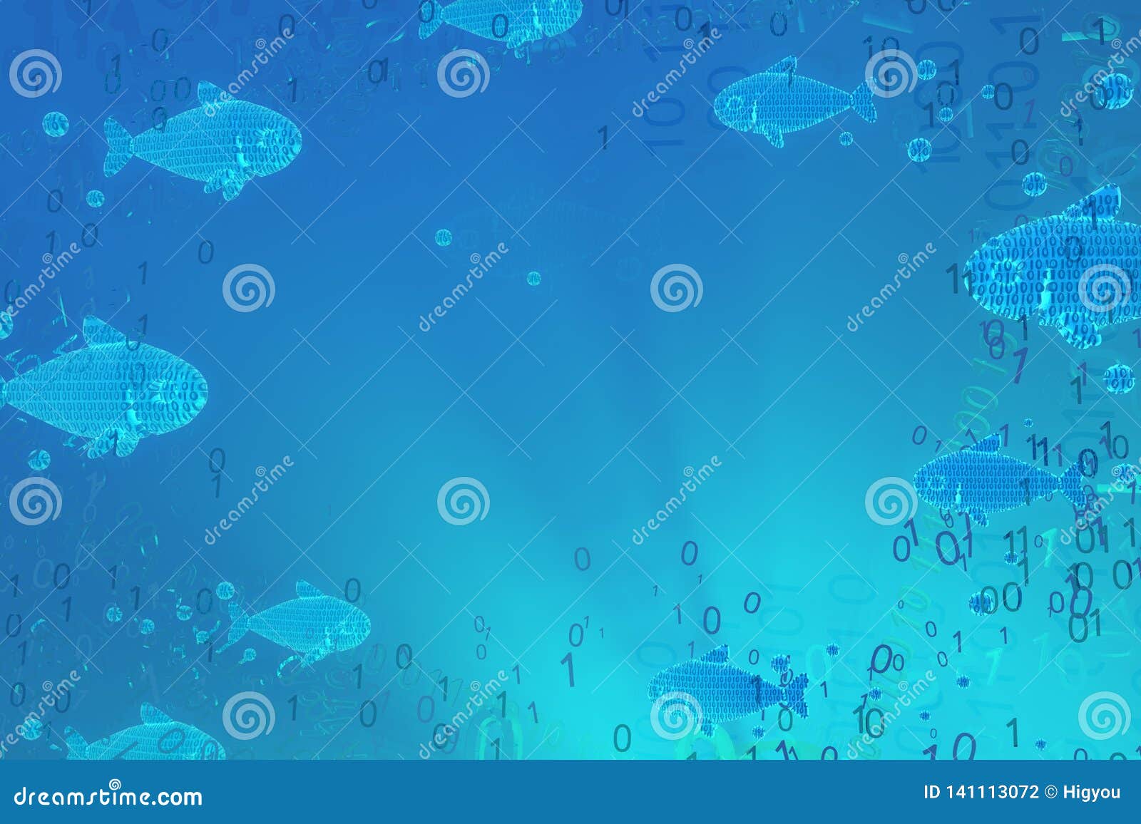 Virtual Fish Habitat, Free Space Stock Illustration - Illustration of ...