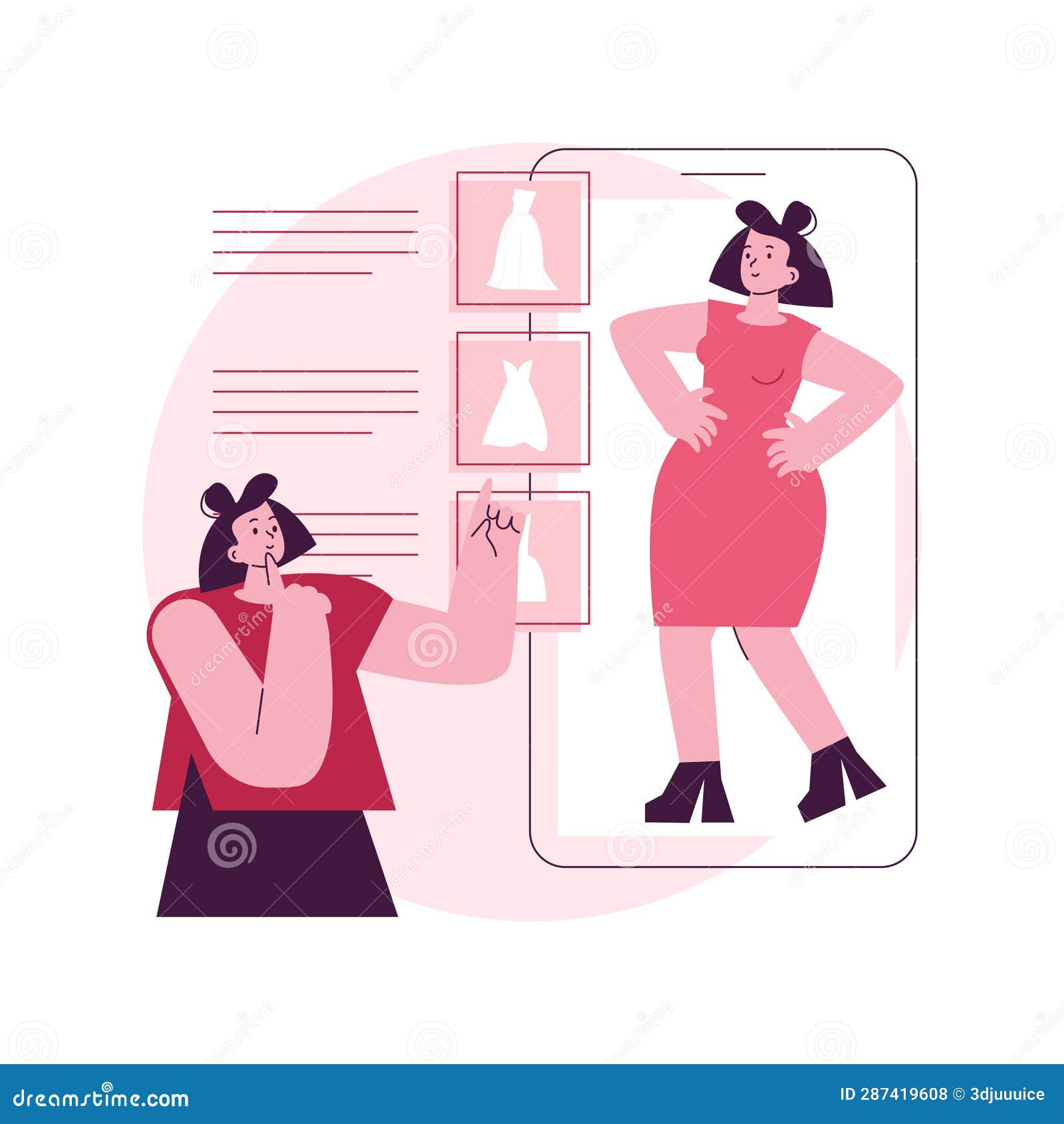 Virtual Fitting Room Abstract Concept Vector Illustration. Stock Vector ...
