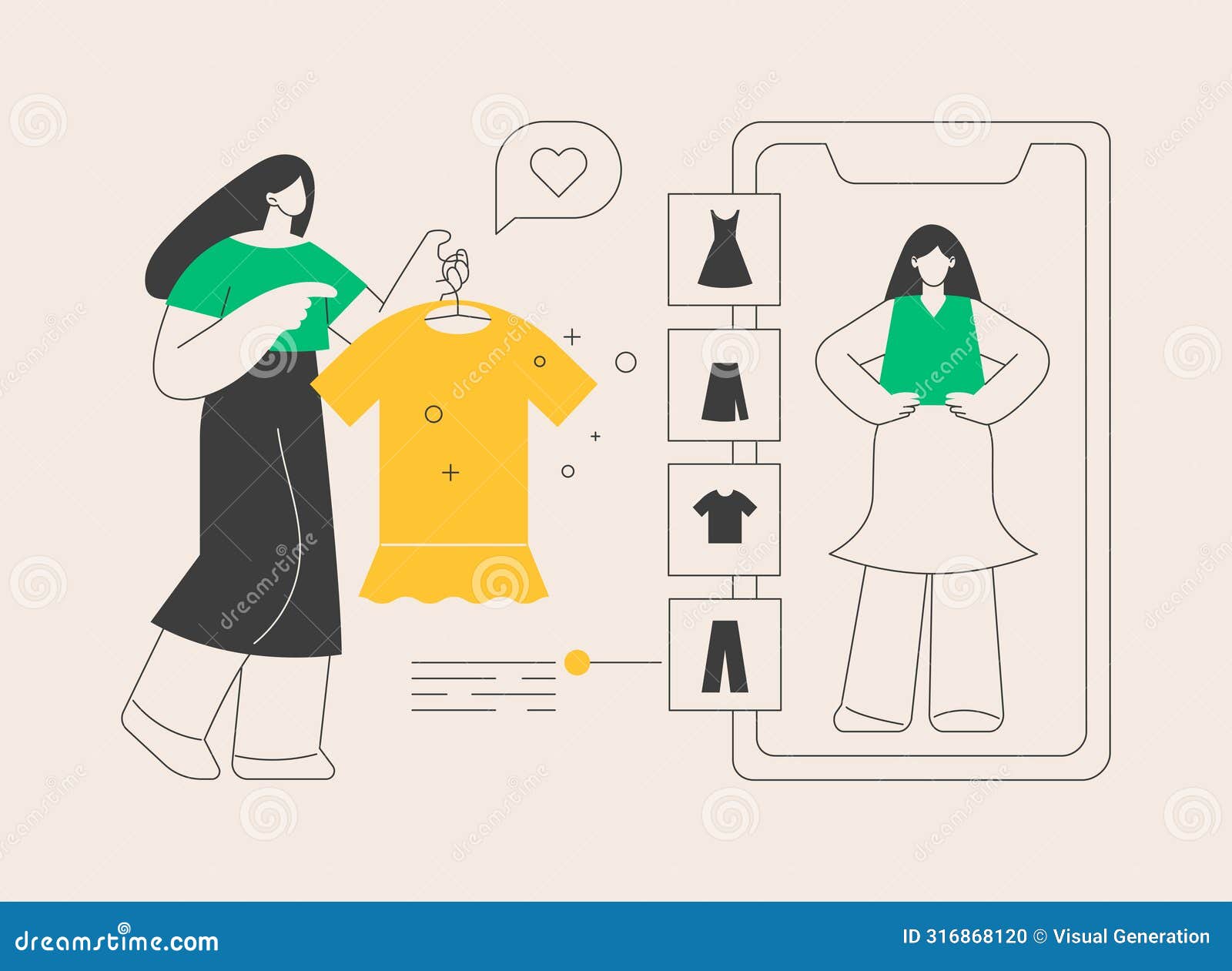Virtual Fitting Room Abstract Concept Vector Illustration. Stock Vector ...
