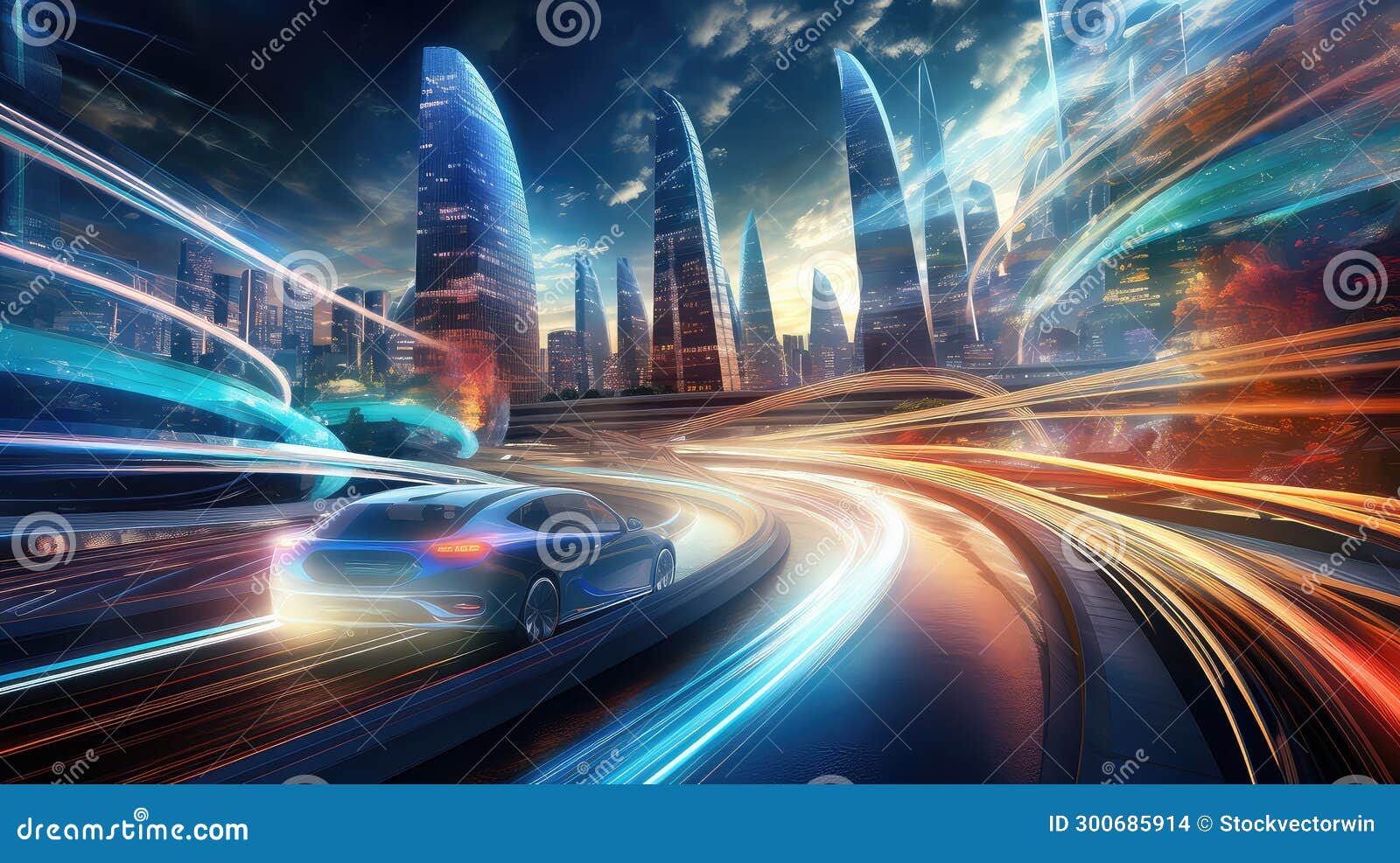 Virtual Future Dynamic Background Stock Illustration - Illustration of ...