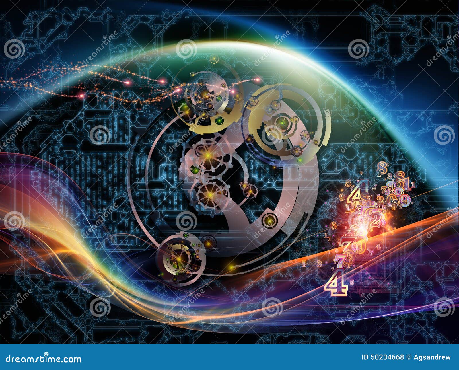 Virtual Gears stock illustration. Illustration of arrangement - 50234668