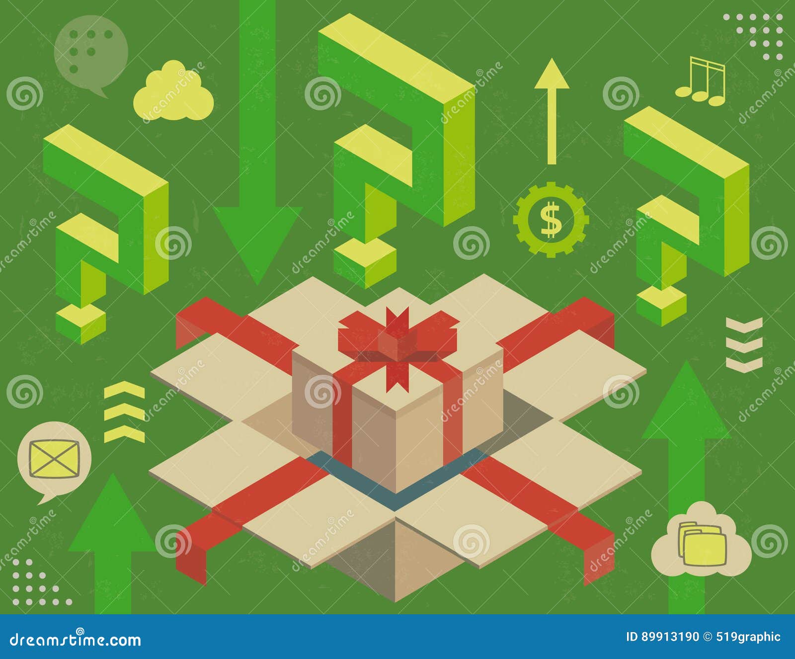 Virtual gift concept stock vector. Illustration of christmas - 89913190