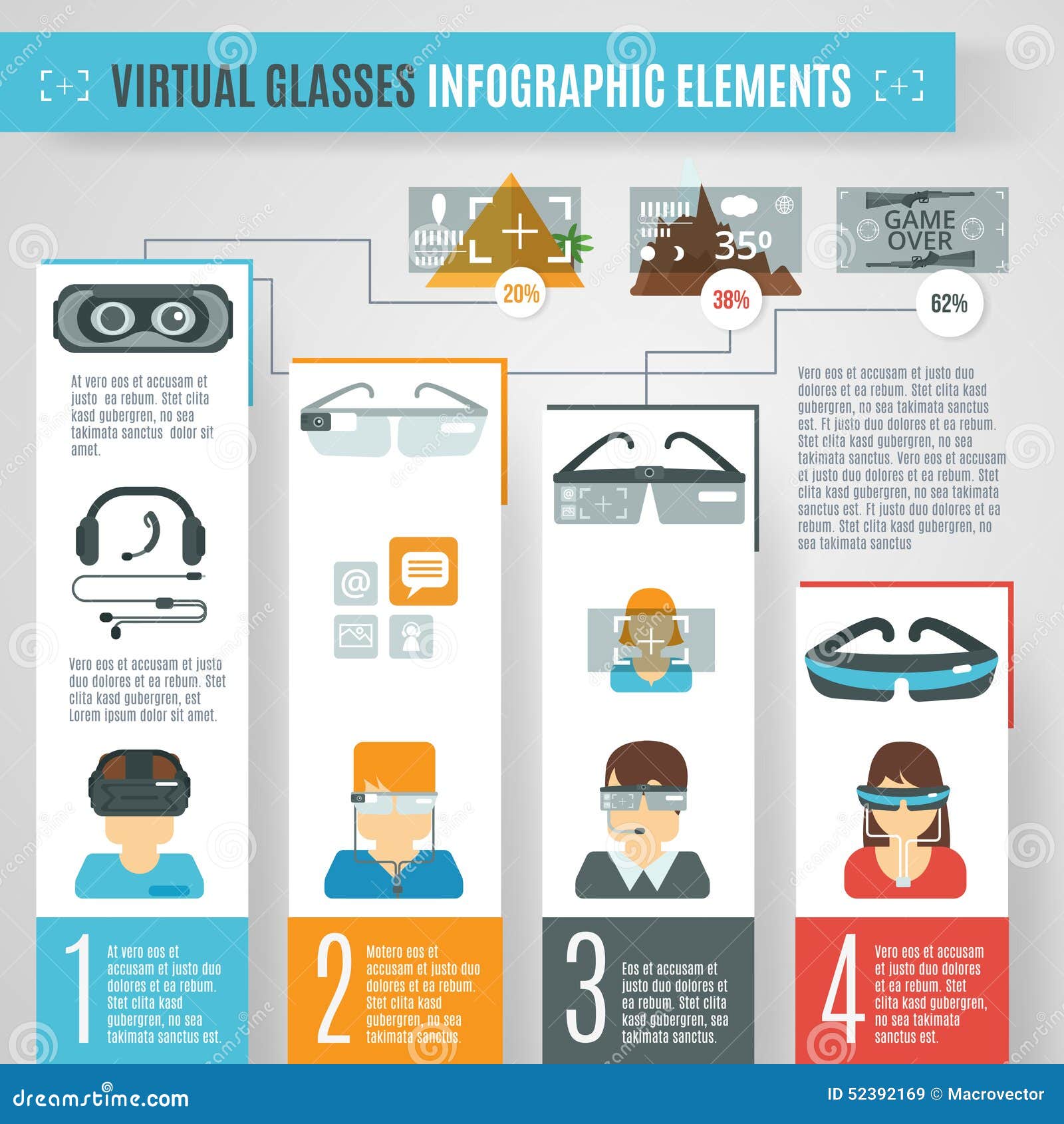 Virtual Glasses Infographics Stock Vector - Illustration of information ...