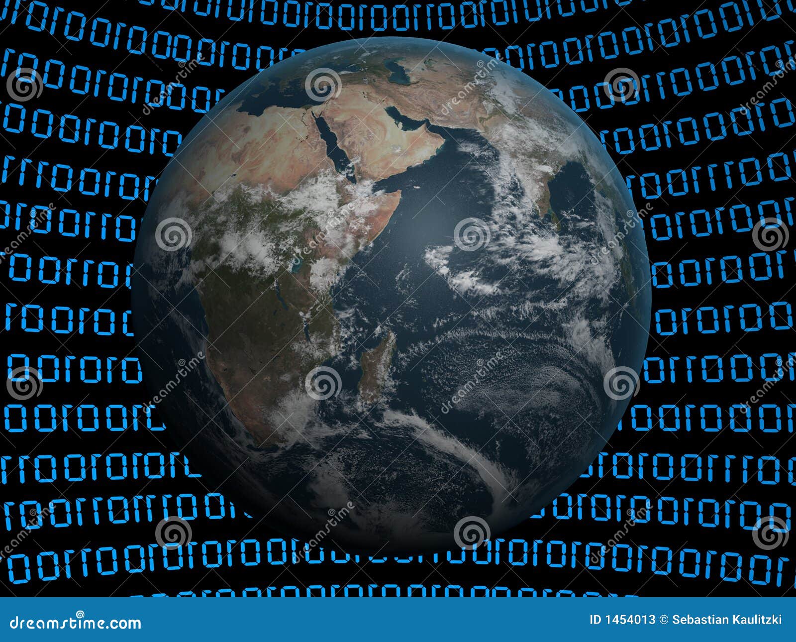 Virtual globe stock illustration. Illustration of matrix - 1454013
