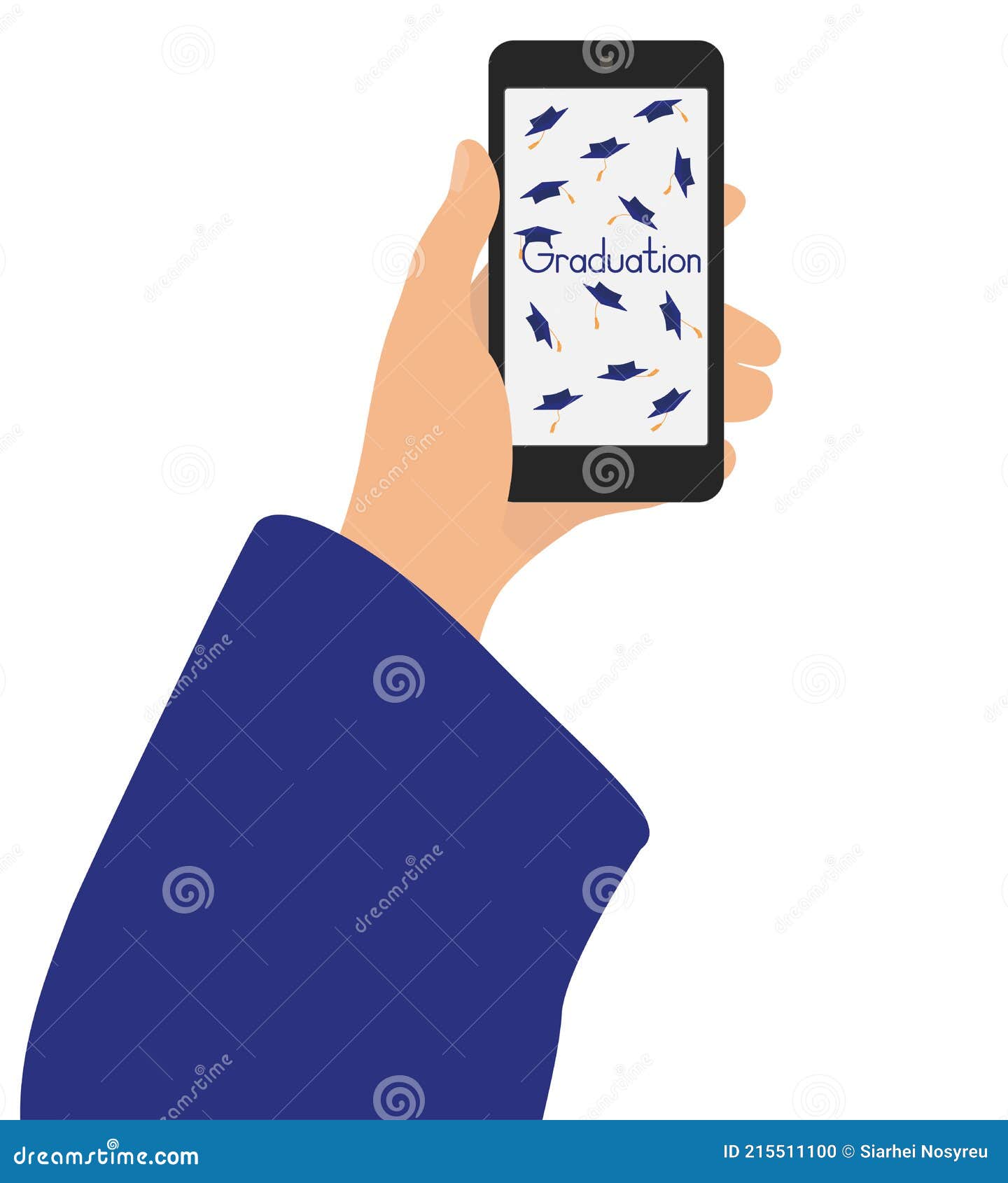 Virtual Graduation Ceremony. Monitor Of Laptop And Square Academic Cap ...