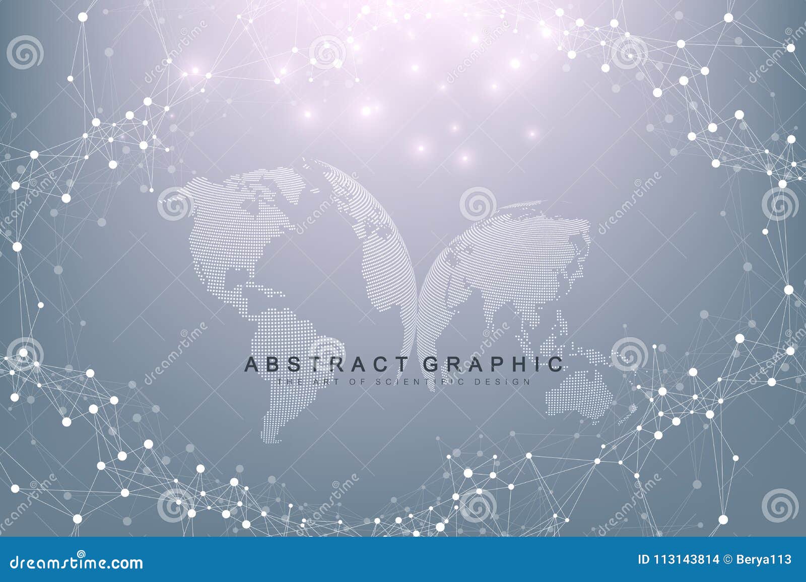Virtual Graphic Background with World Globes. Global Network Connection ...