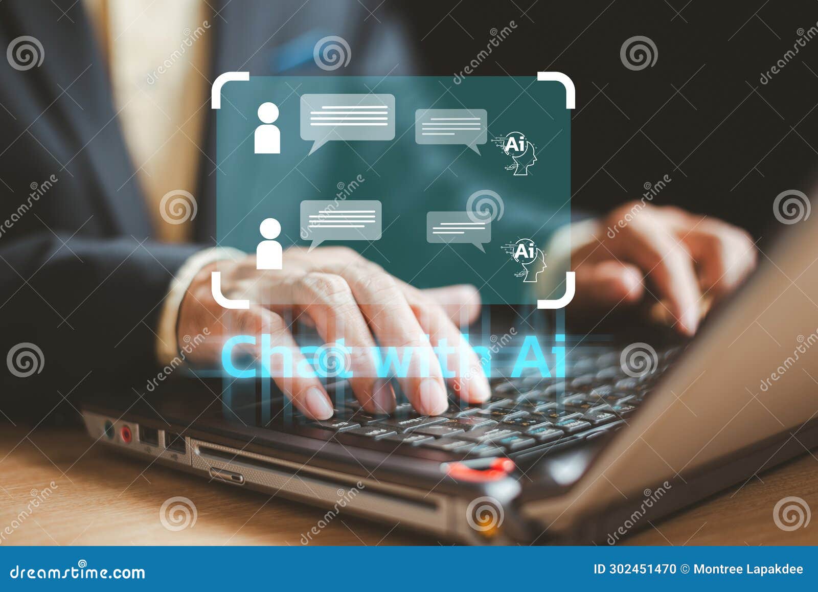 Virtual Graphic Global Internet Chat with AI Stock Photo - Image of ...