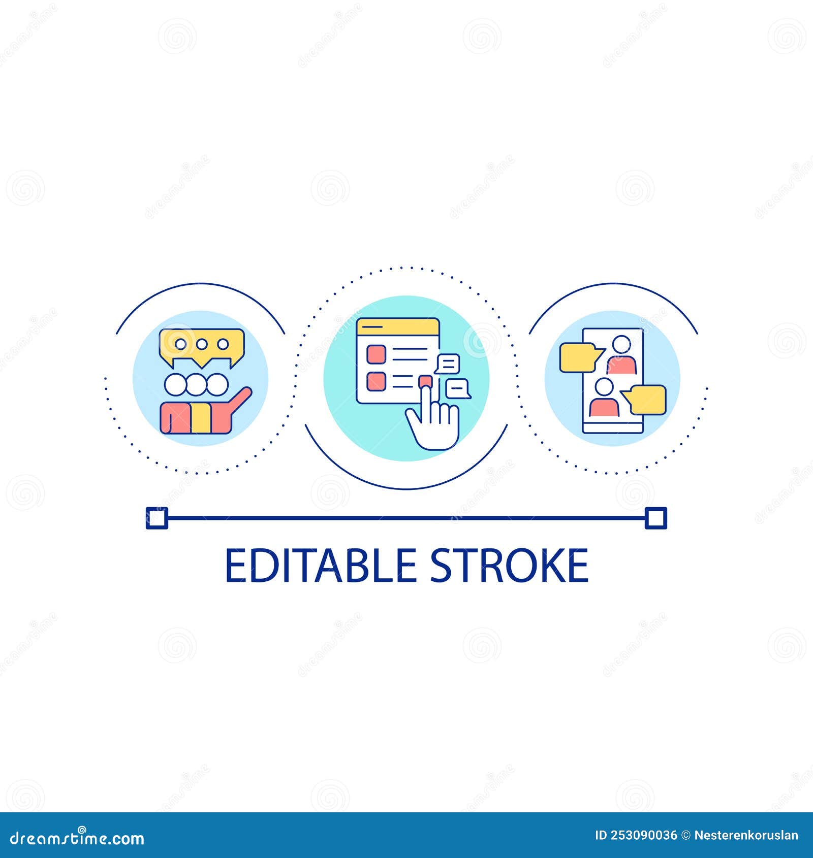 Virtual Group Communication Loop Concept Icon Stock Vector ...