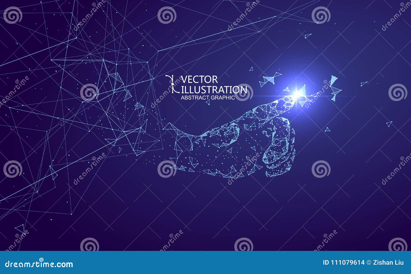 The Virtual Hand of the Line, the Technical Illustration. Stock Vector ...
