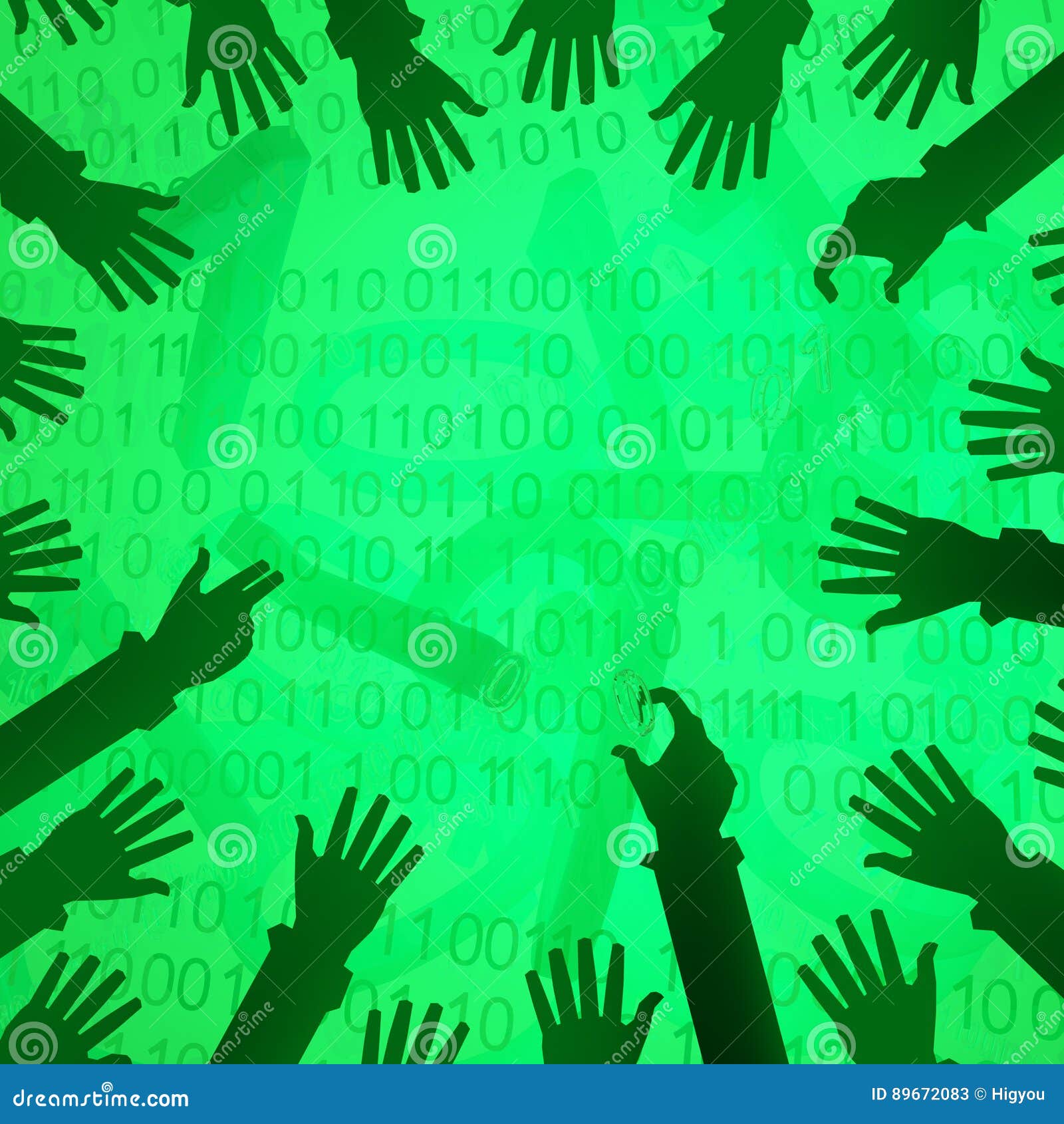 Virtual Hands Grab stock illustration. Illustration of cyberspace ...