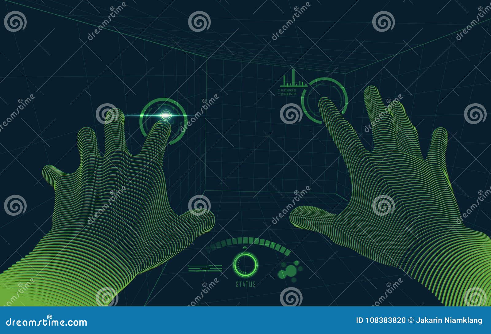 Virtual Hands Point of View Stock Vector - Illustration of system ...
