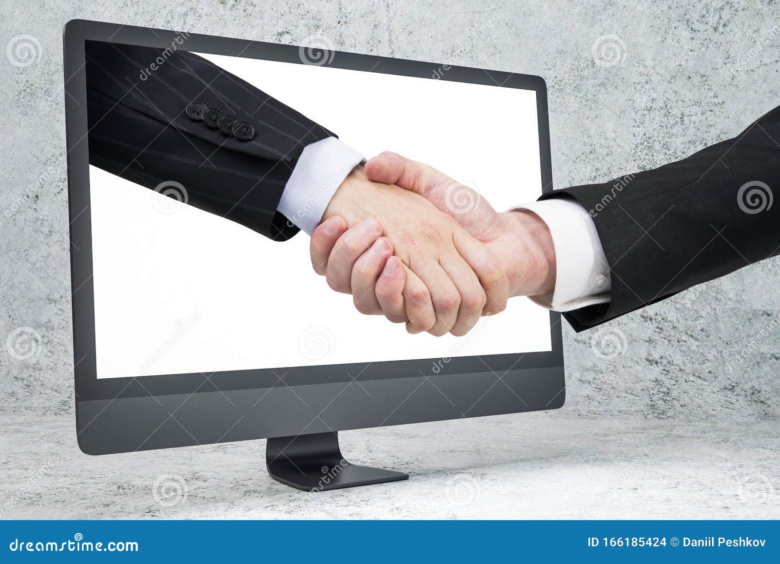 Virtual handshake stock photo. Image of concept, icon - 166185424