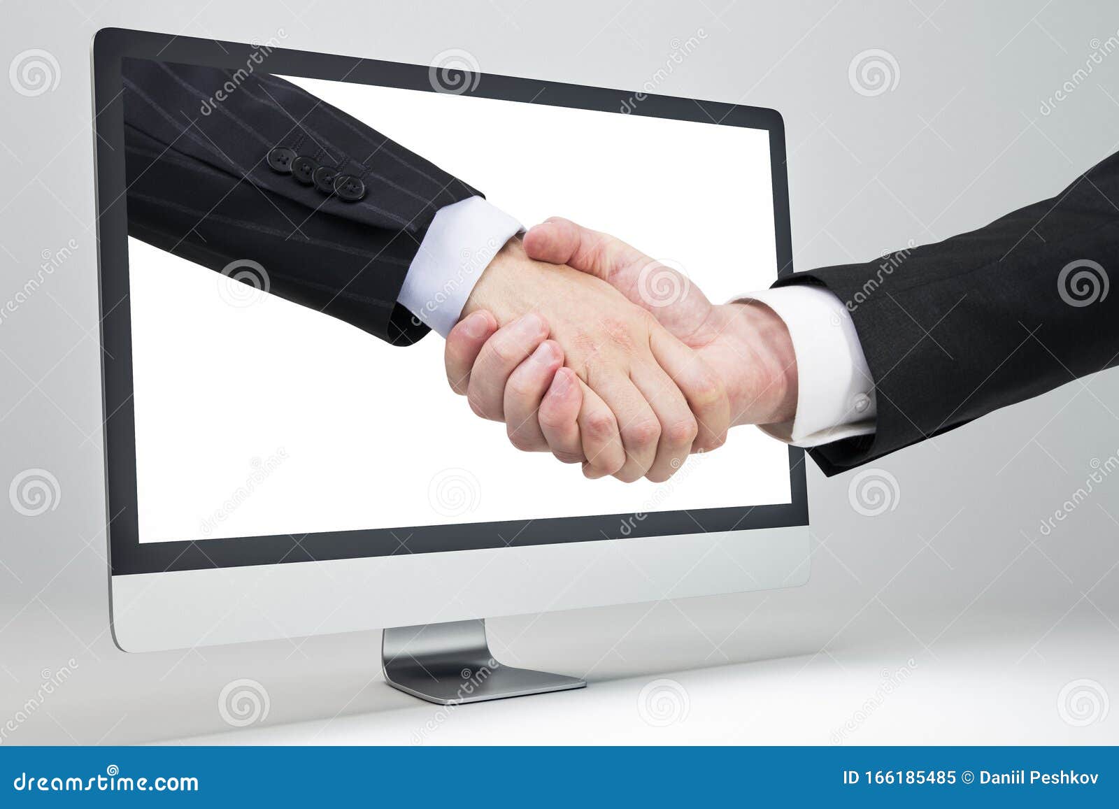 Virtual handshake stock image. Image of office, cooperation - 166185485