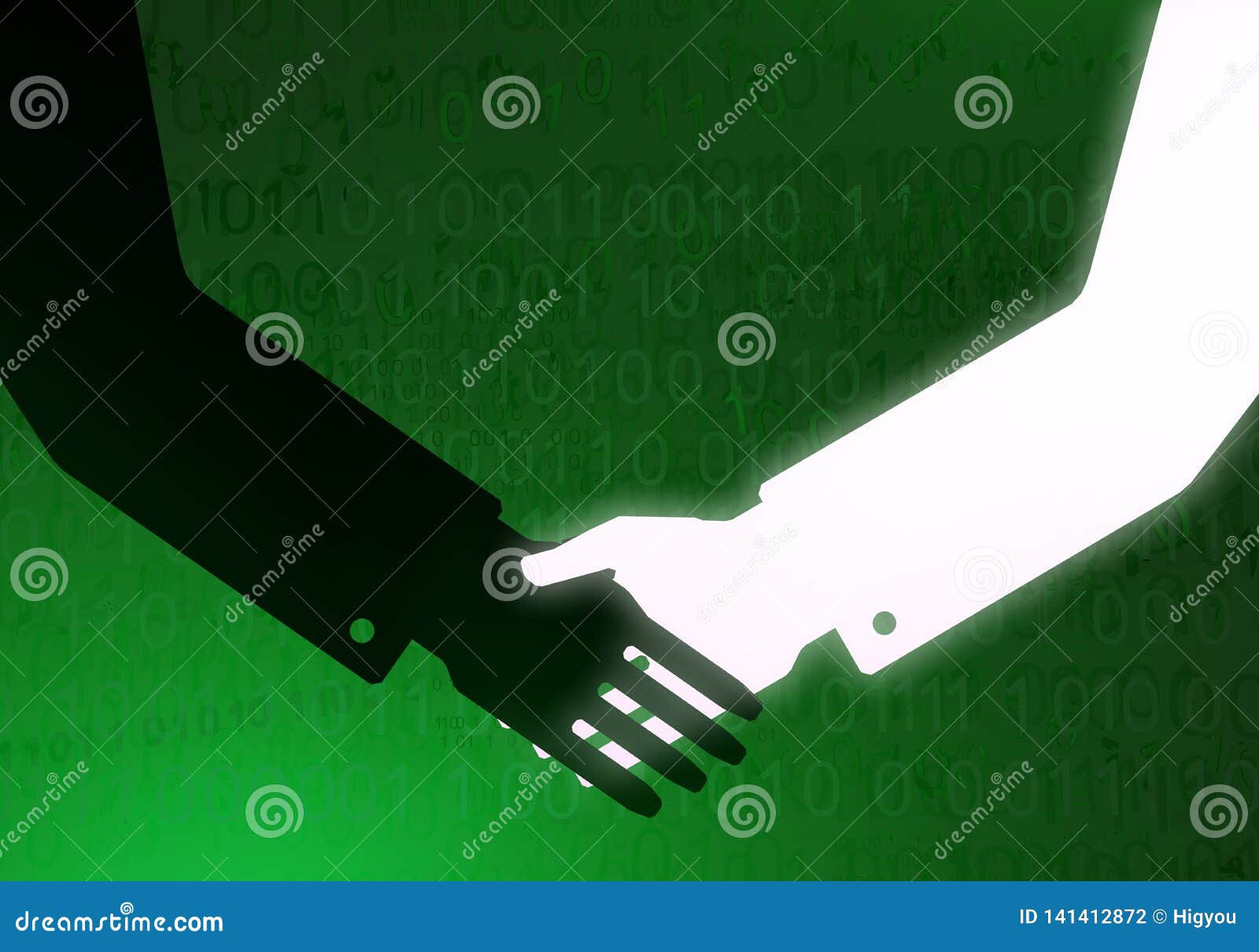 Virtual Handshake stock illustration. Illustration of data - 141412872