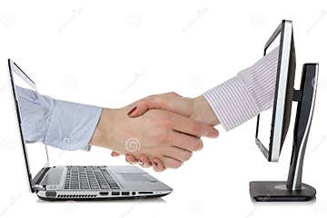 Virtual Handshake - Internet Business Concept Stock Image - Image of ...