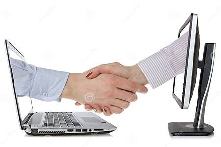 Virtual Handshake - Internet Business Concept Stock Image - Image of ...