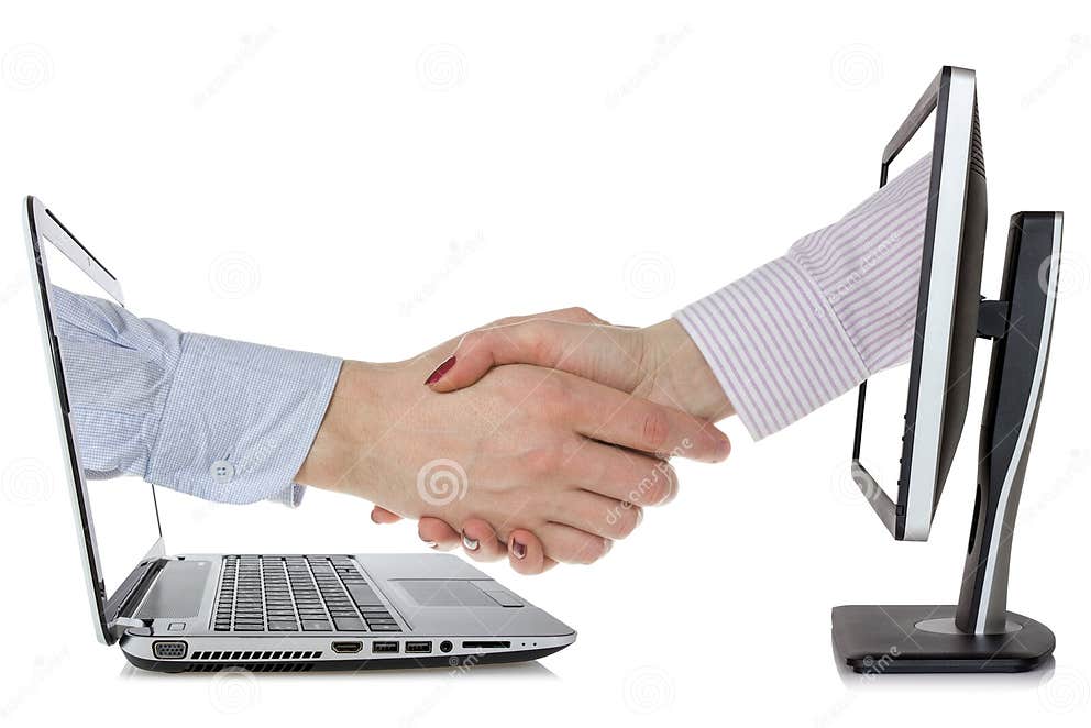 Virtual Handshake - Internet Business Concept Stock Image - Image of ...