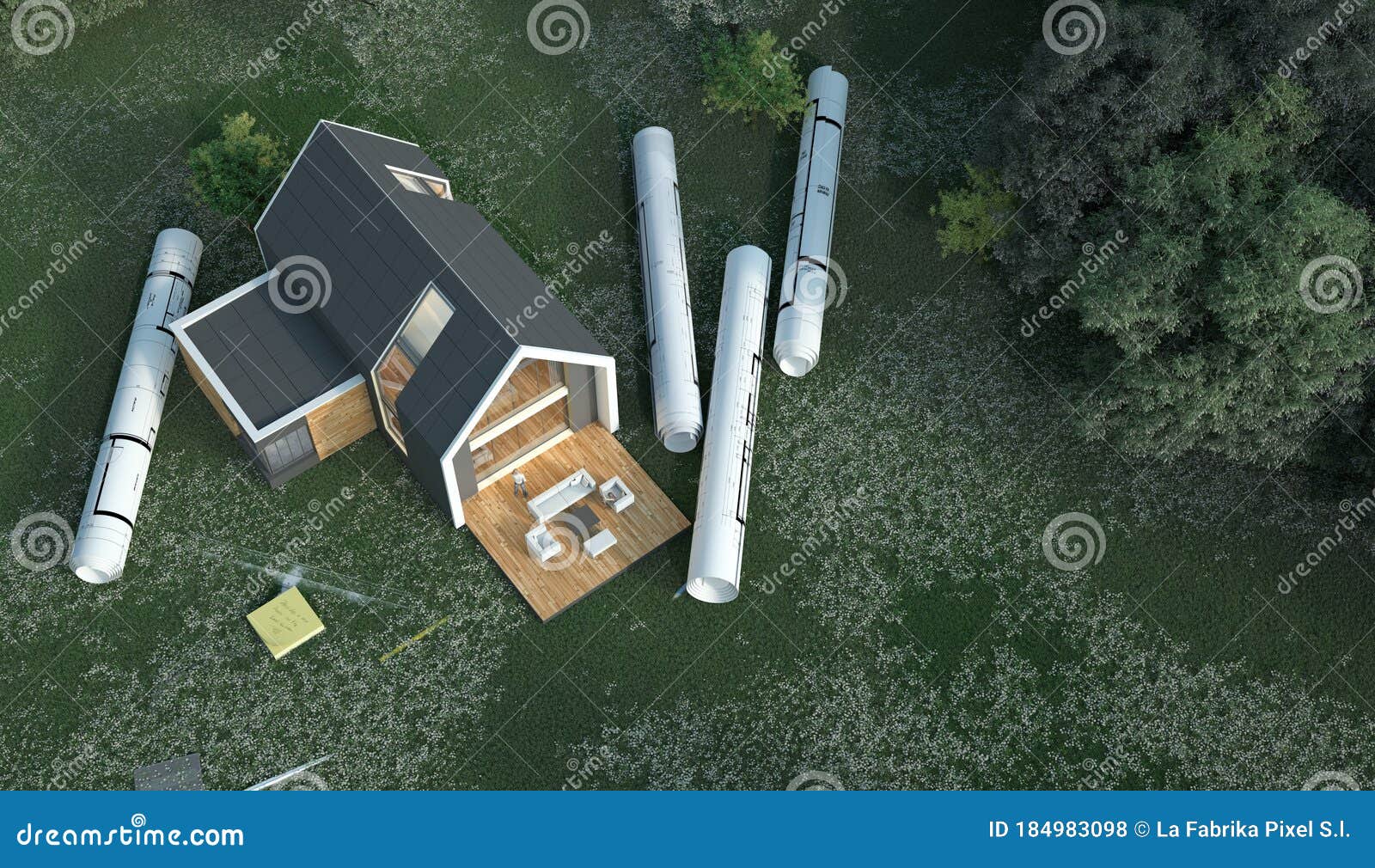 Virtual House Project Realisation Stock Illustration - Illustration of ...
