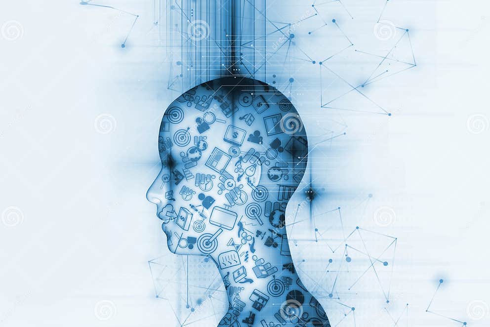 Virtual Human 3d Illustration on Business and Learning Technology Stock ...