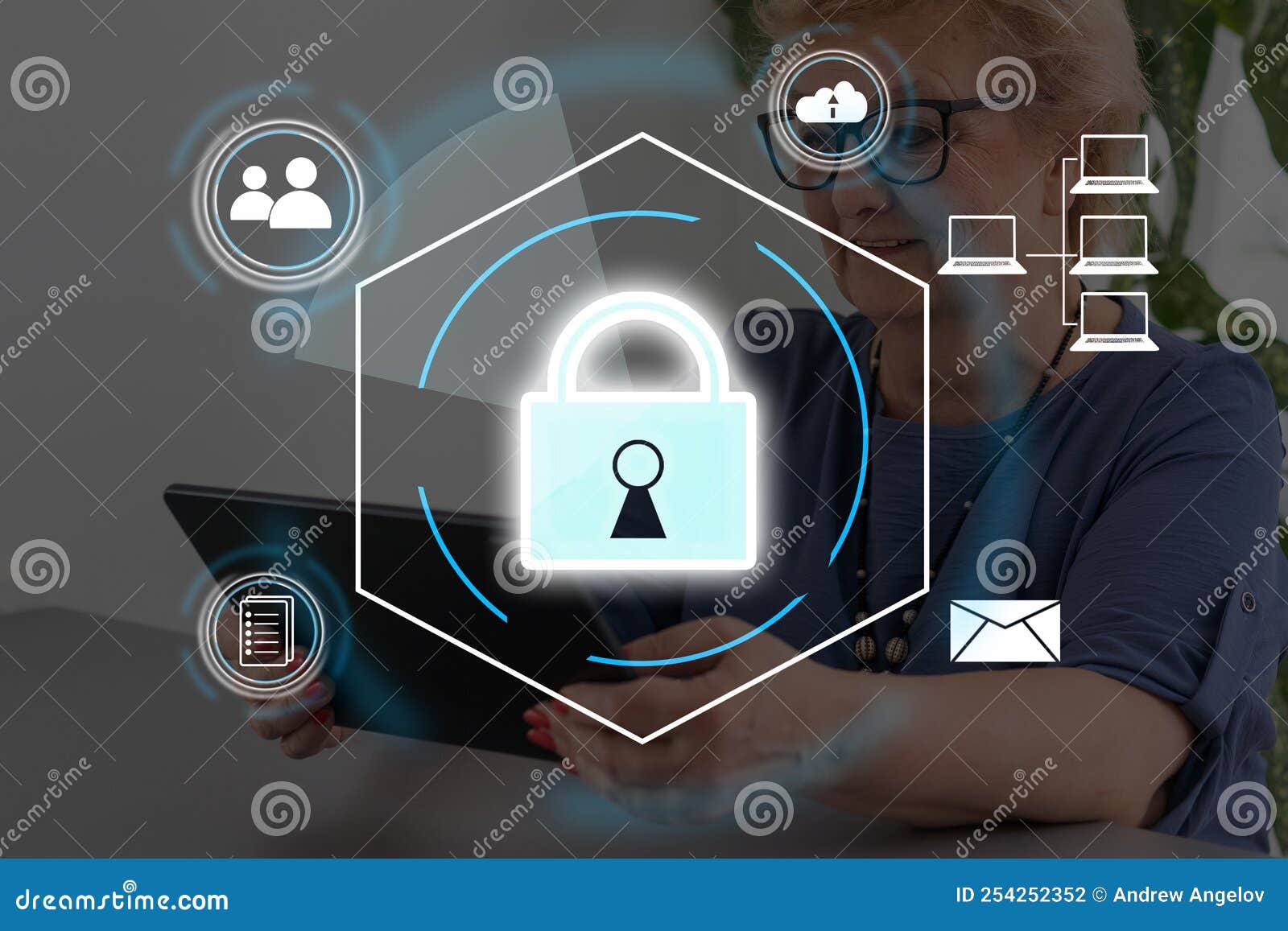 Virtual Icon Protection, Lock. Personal Data Protection Stock Photo ...
