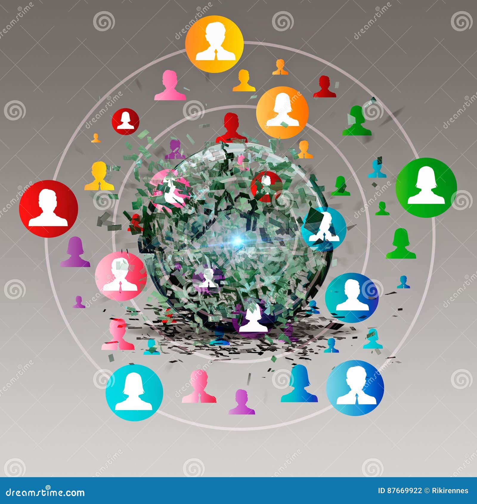 Virtual Icon of Social Network Stock Illustration - Illustration of ...