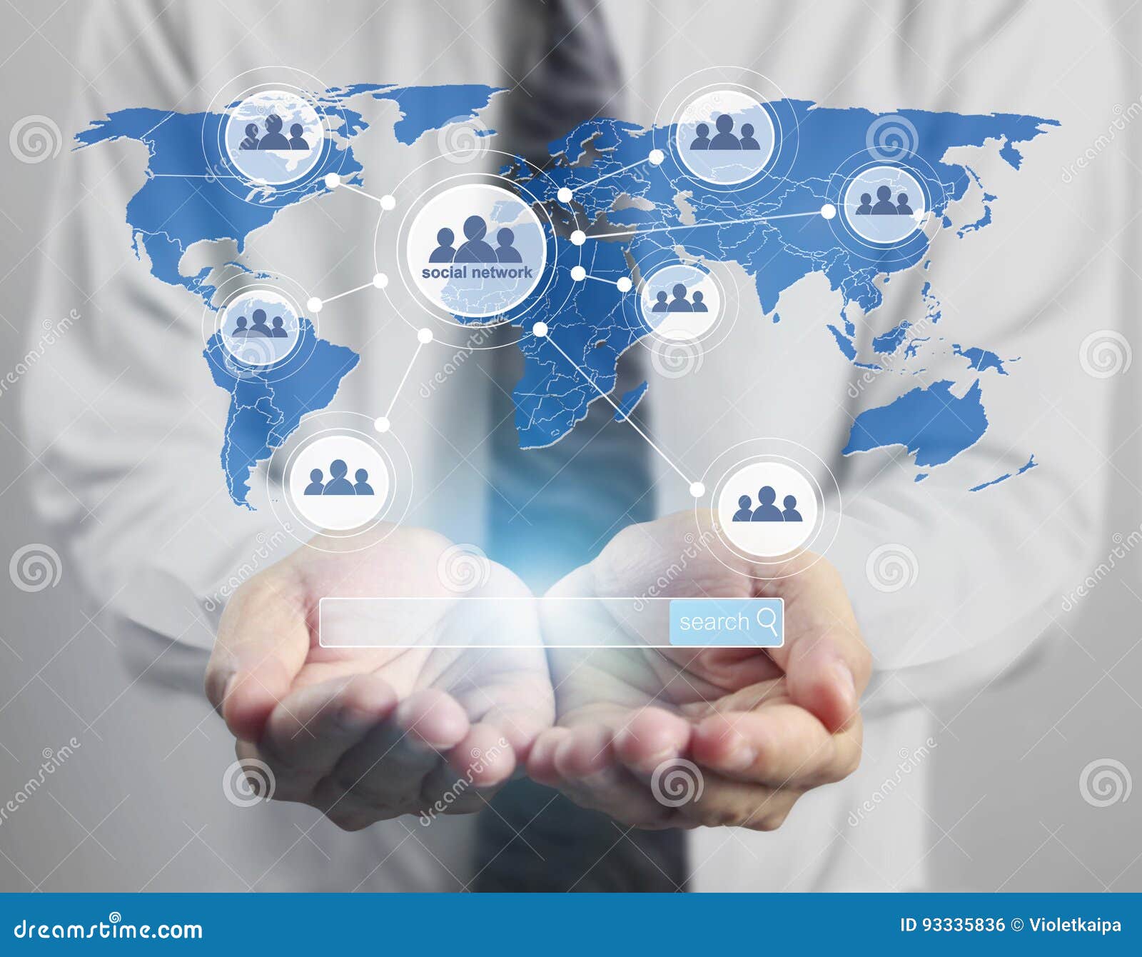 Virtual Icon of Social Network in Hand Stock Photo - Image of hand ...