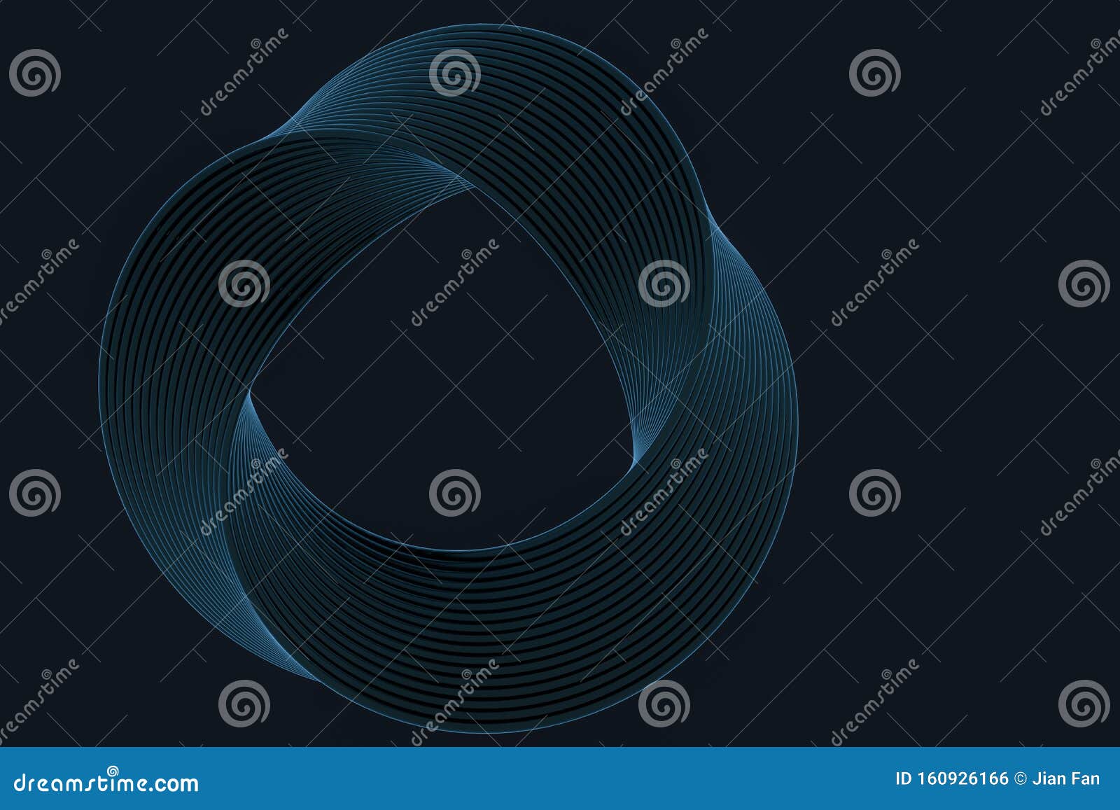 The Virtual Image of Mobius Ring Geometric Figure, 3d Rendering Stock ...