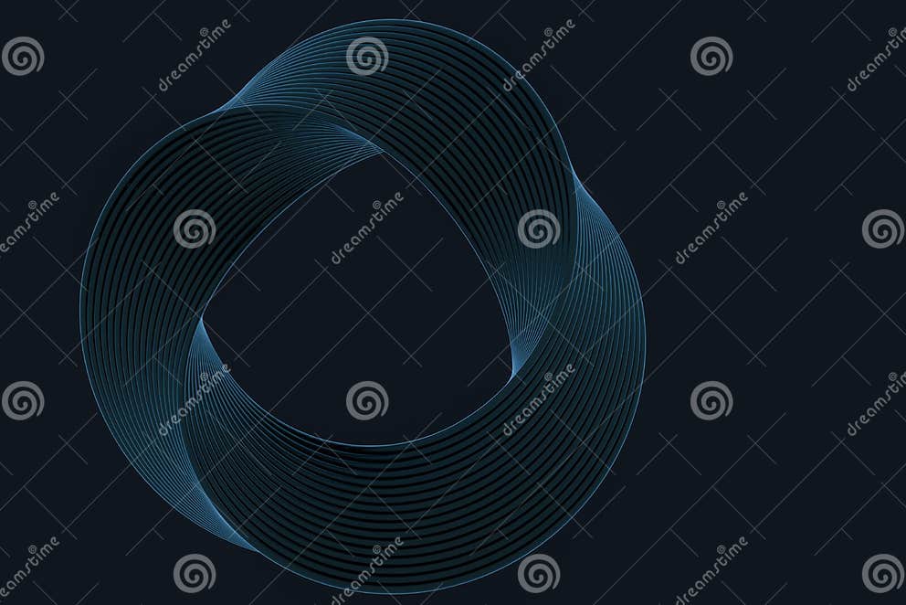 The Virtual Image of Mobius Ring Geometric Figure, 3d Rendering Stock ...