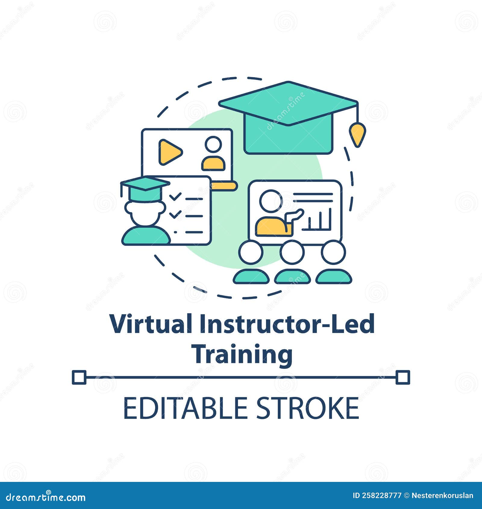 Virtual Instructor-led Training Concept Icon Stock Illustration - Illustration of icon ...