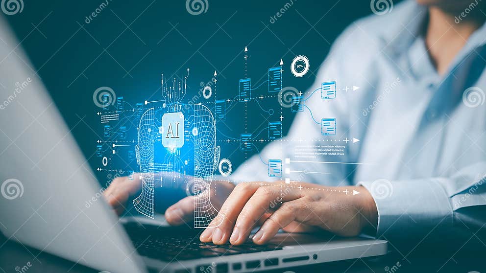 Virtual Intelligence, Ai Documents Search Concept. Online Documentation Database and Document ...