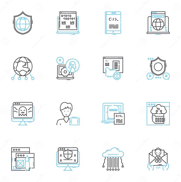 Virtual Intelligence Linear Icons Set Automation Algorithms Machine Learning Robotics