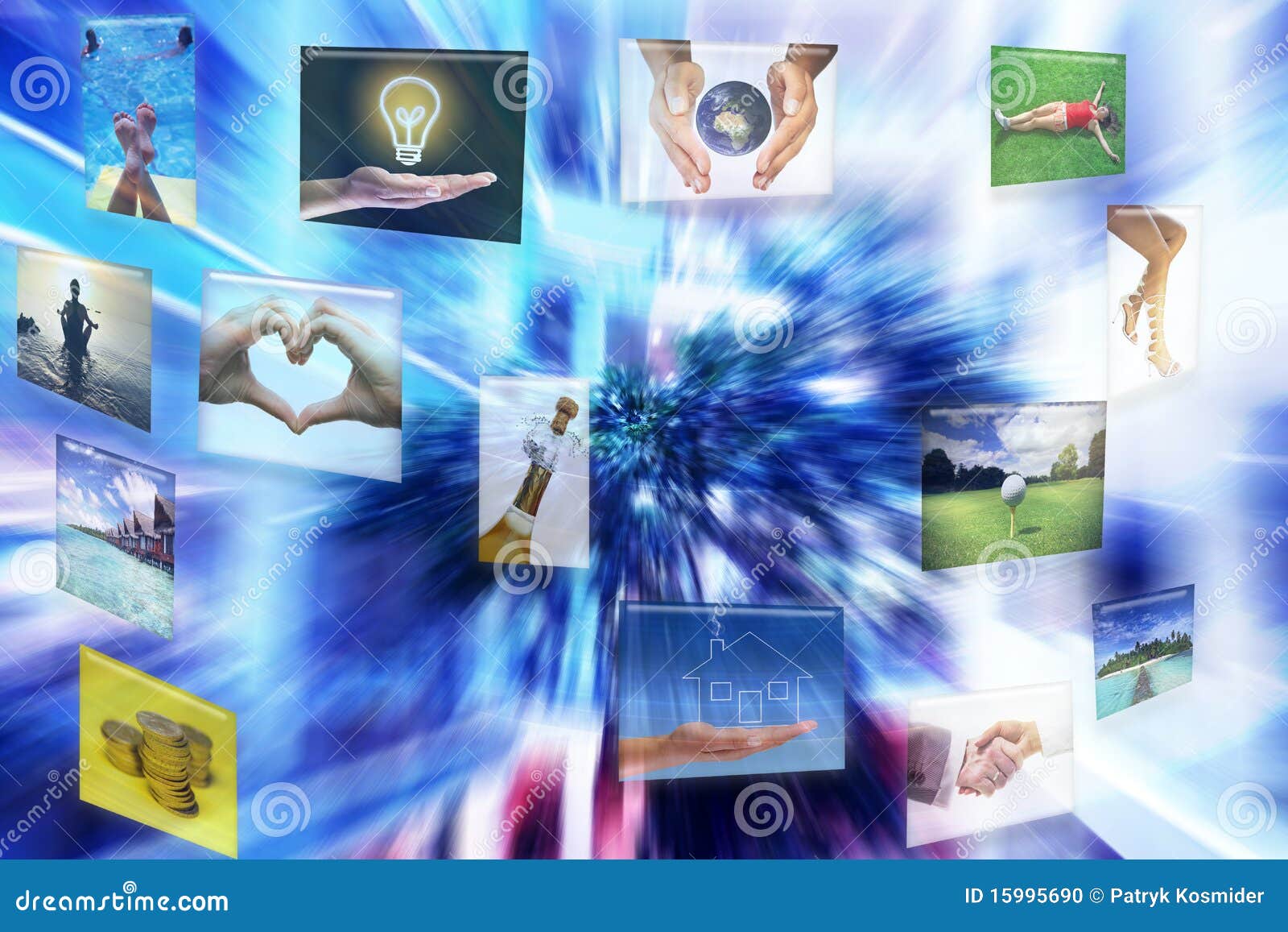 Virtual interface stock illustration. Illustration of hand - 15995690