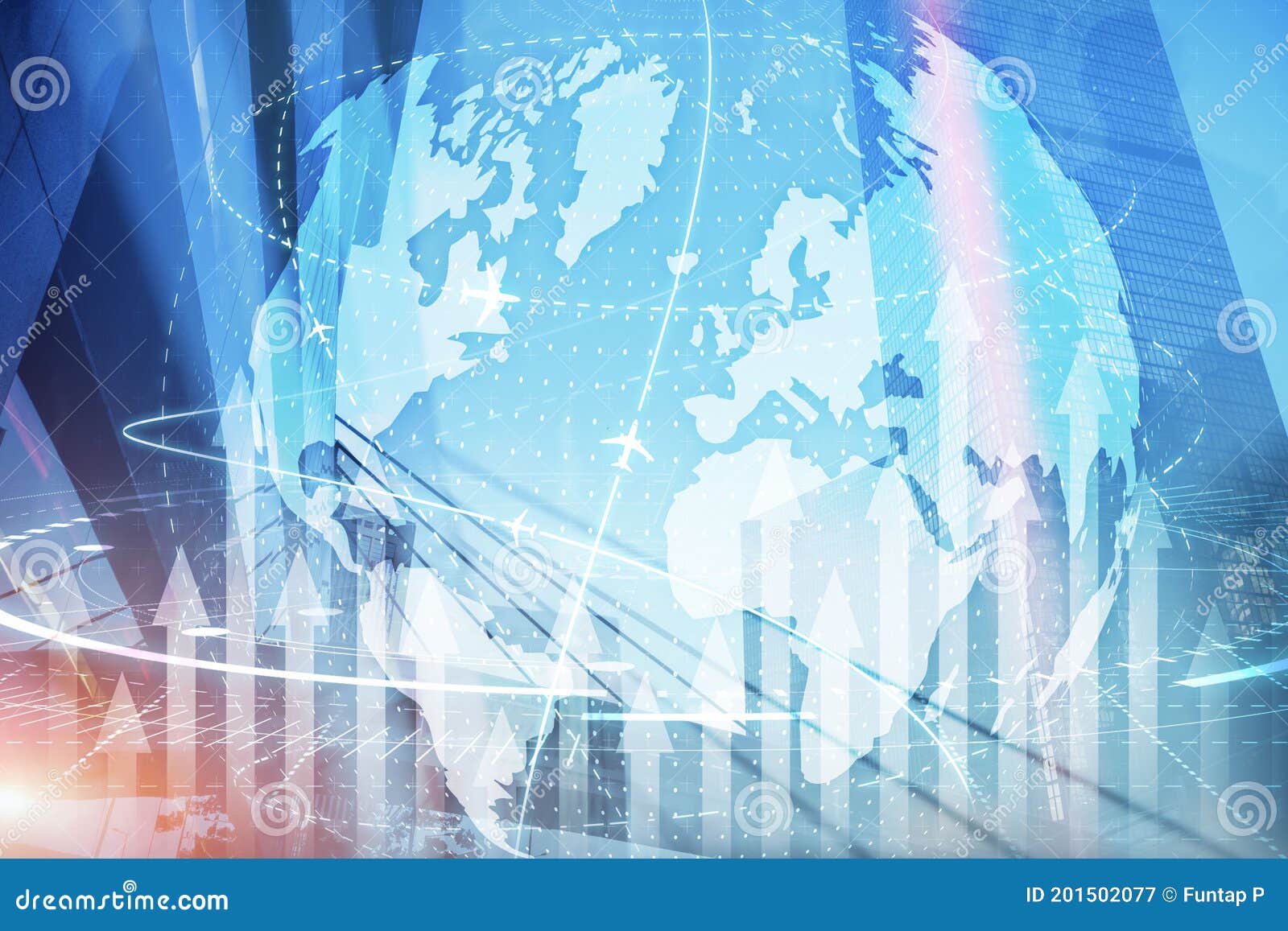 Virtual Interface Connection Map of Flight Routes Airplanes Network Use ...
